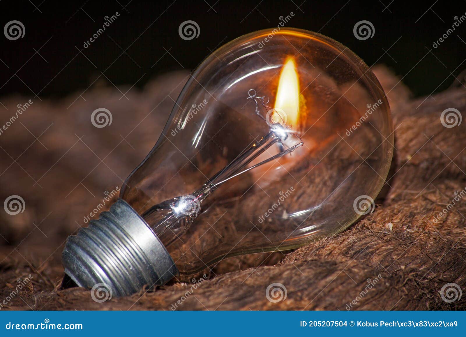 Flaming Retro Light Bulb 6361 Stock Photo - Image of electricity ...
