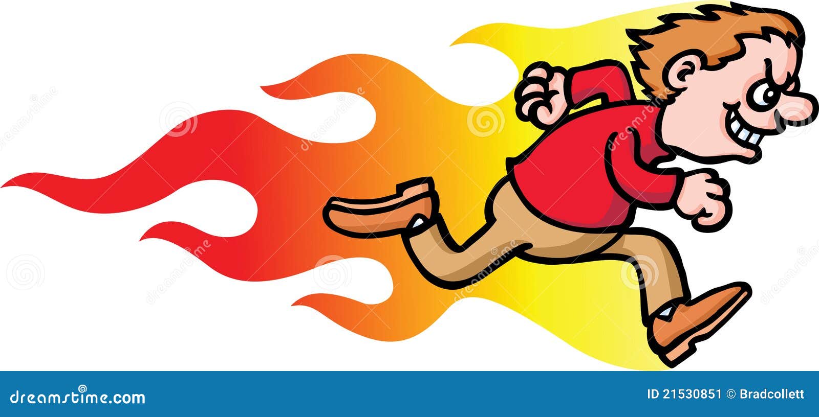 Flaming Runner stock vector. Illustration of happy, shoes - 21530851