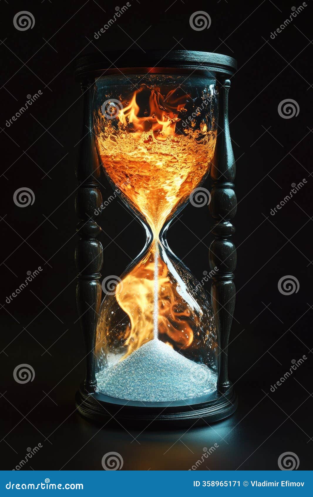 Flaming Sand Clock stock image. Image of sand, metaphorical - 358965171