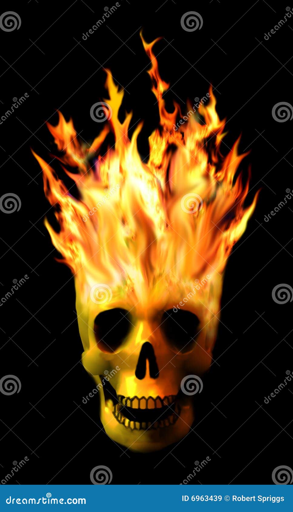 Flaming Skull stock illustration. Illustration of flame - 6963439