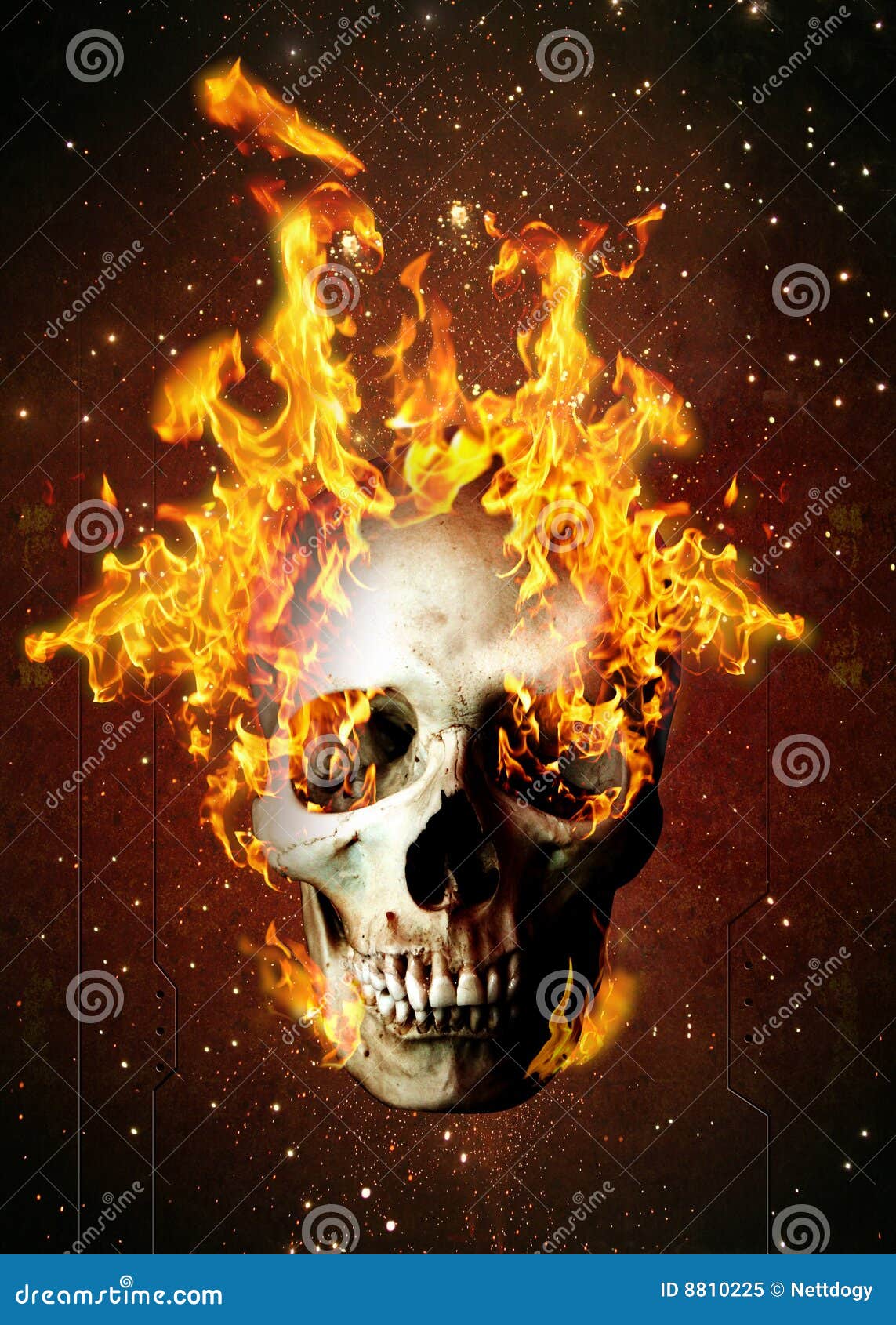 Flaming Skull Vector Illustration | CartoonDealer.com #3175128