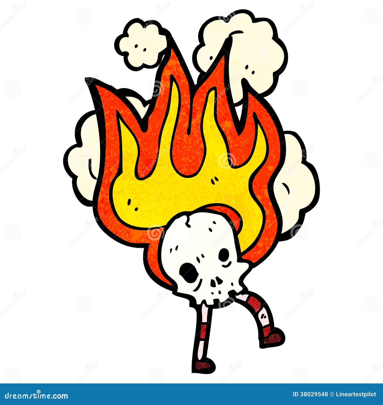 Flaming Skull Cartoon Character Stock Vector - Illustration of fire ...