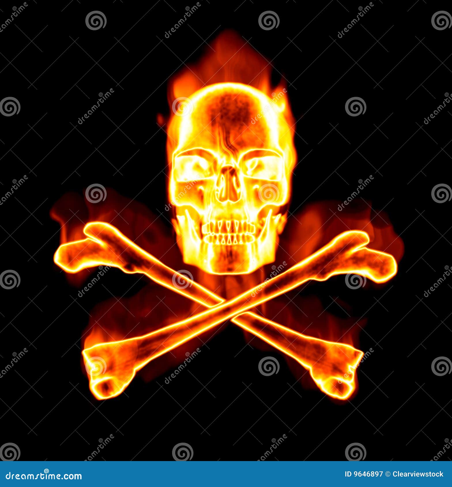 Fire Skull And Crossbones