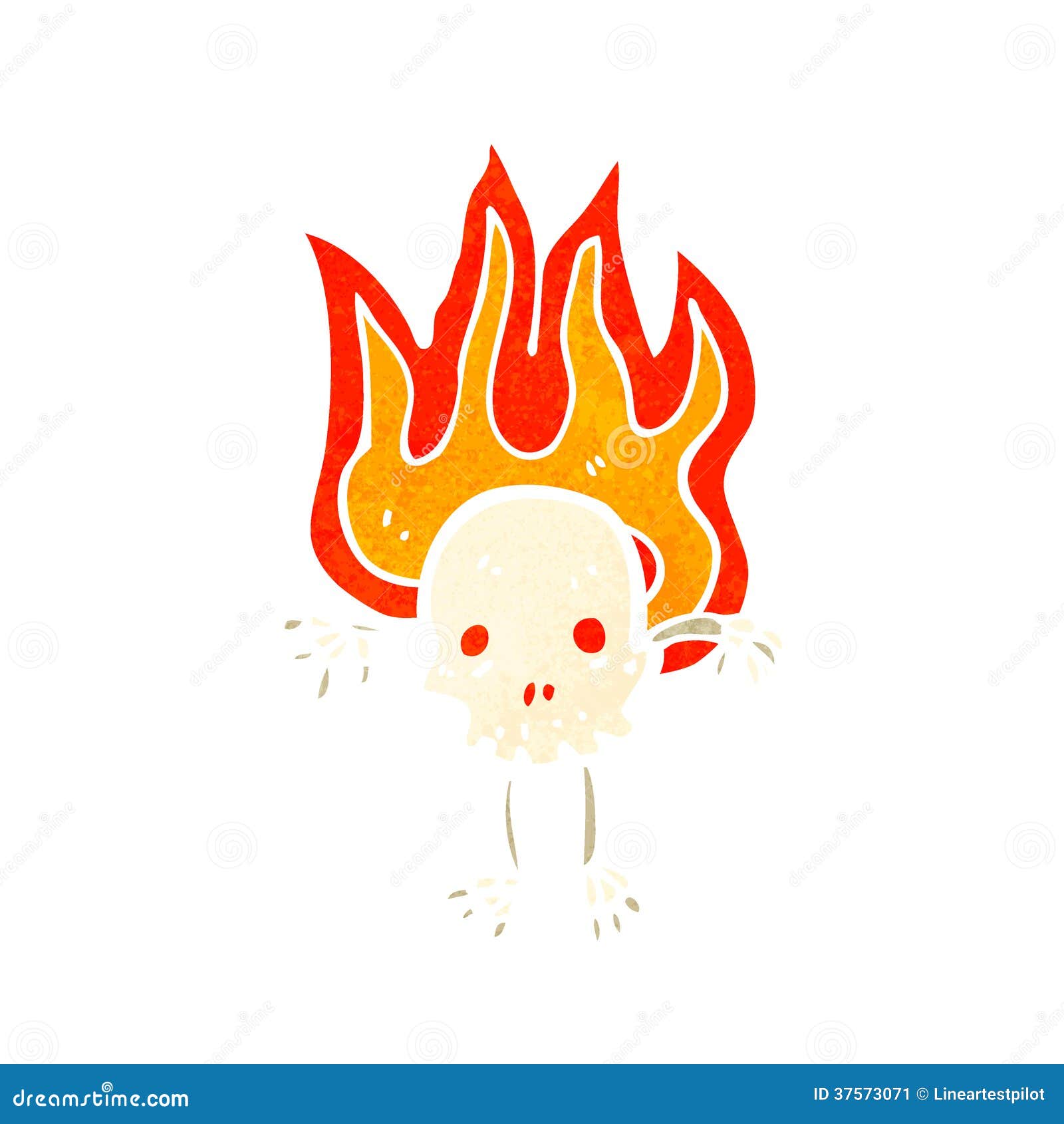 Flaming Skull Symbol Cartoon Vector Illustration | CartoonDealer.com ...