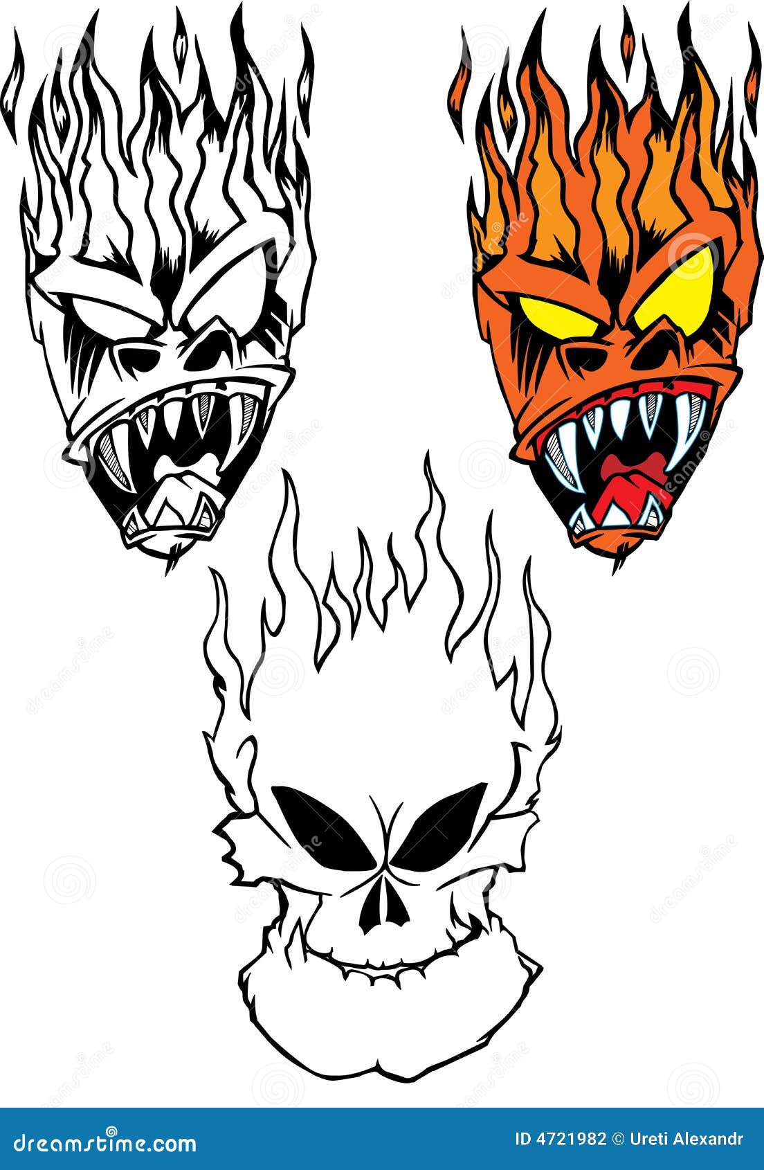 How To Draw A Cool Skull On Fire