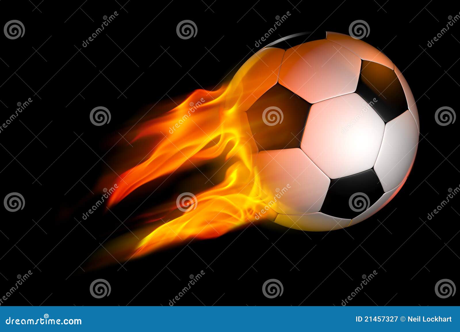 Flaming Soccer Ball stock illustration. Illustration of black - 21457327