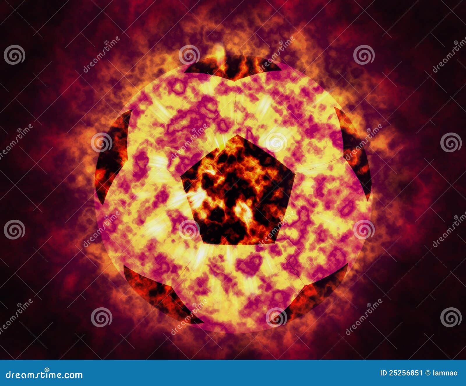 Flaming soccer ball stock illustration. Illustration of shot - 25256851