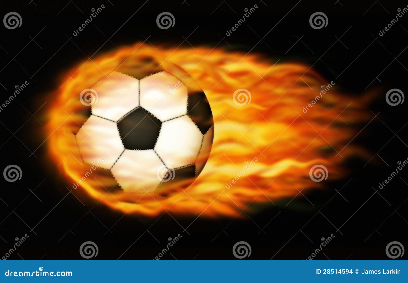 Flaming Soccer Ball stock illustration. Illustration of amusement ...