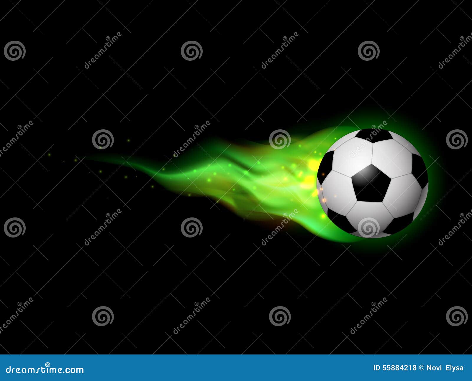 Flaming soccer ball stock vector. Illustration of creative - 55884218