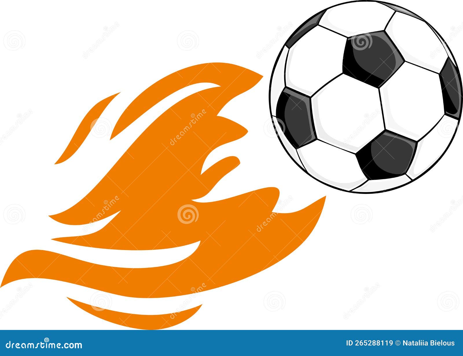 Flaming soccer ball stock vector. Illustration of objects - 265288119