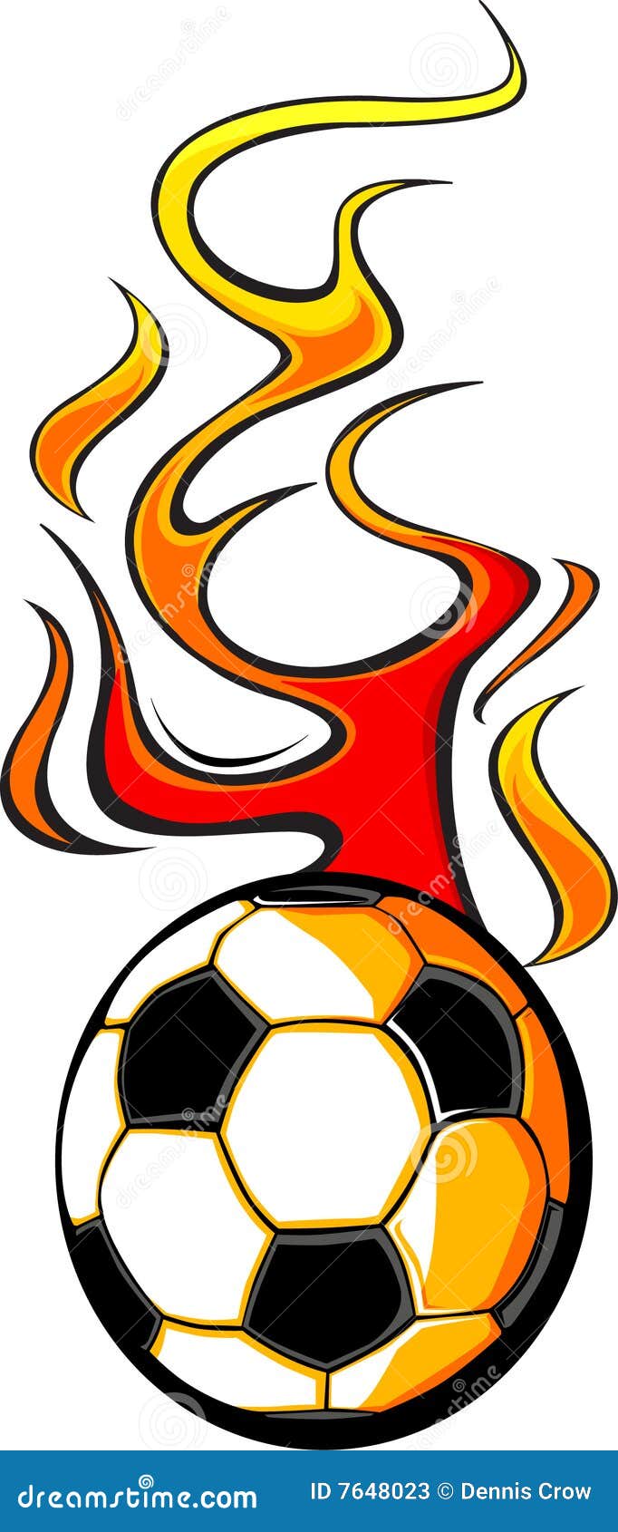 Flaming Soccer Ball v1 stock vector. Illustration of speed - 7648023