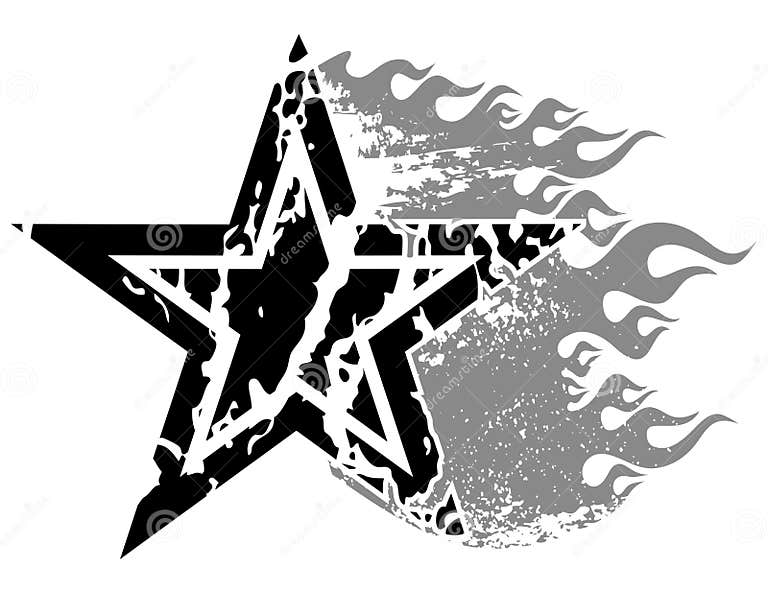 Flaming star stock vector. Illustration of textured, effect - 20643597