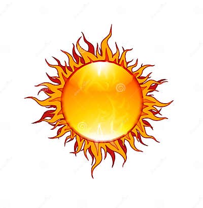 The Flaming Sun stock illustration. Illustration of rays - 12127799