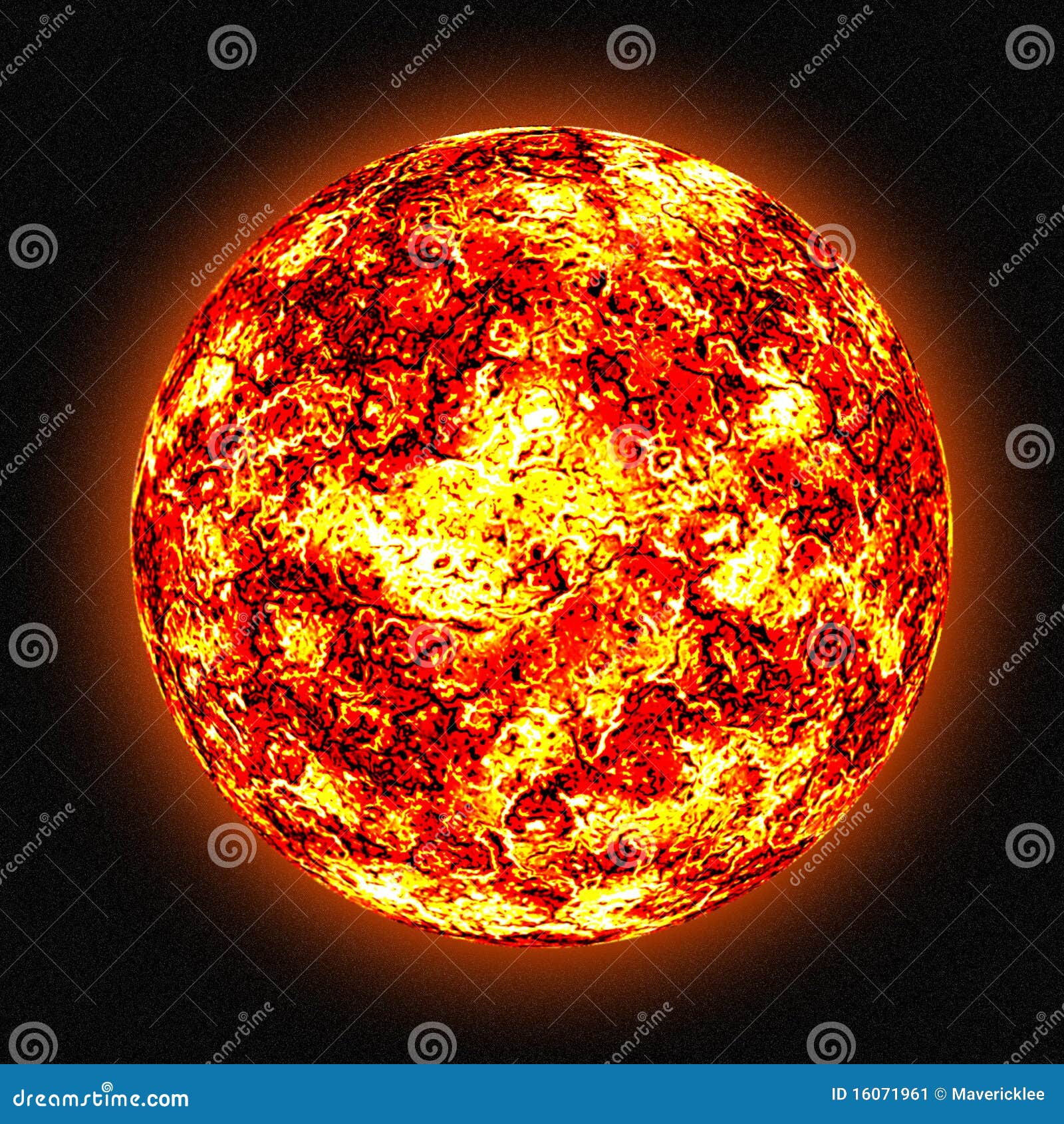 The Flaming Sun stock illustration. Illustration of asymmetry - 16071961