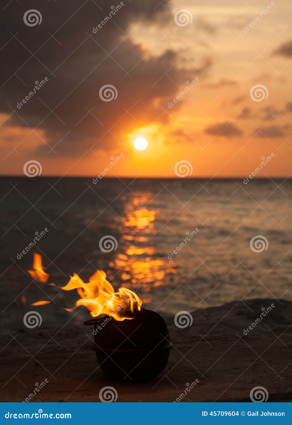 Flaming sunset stock photo. Image of coastline, antilles - 45709604