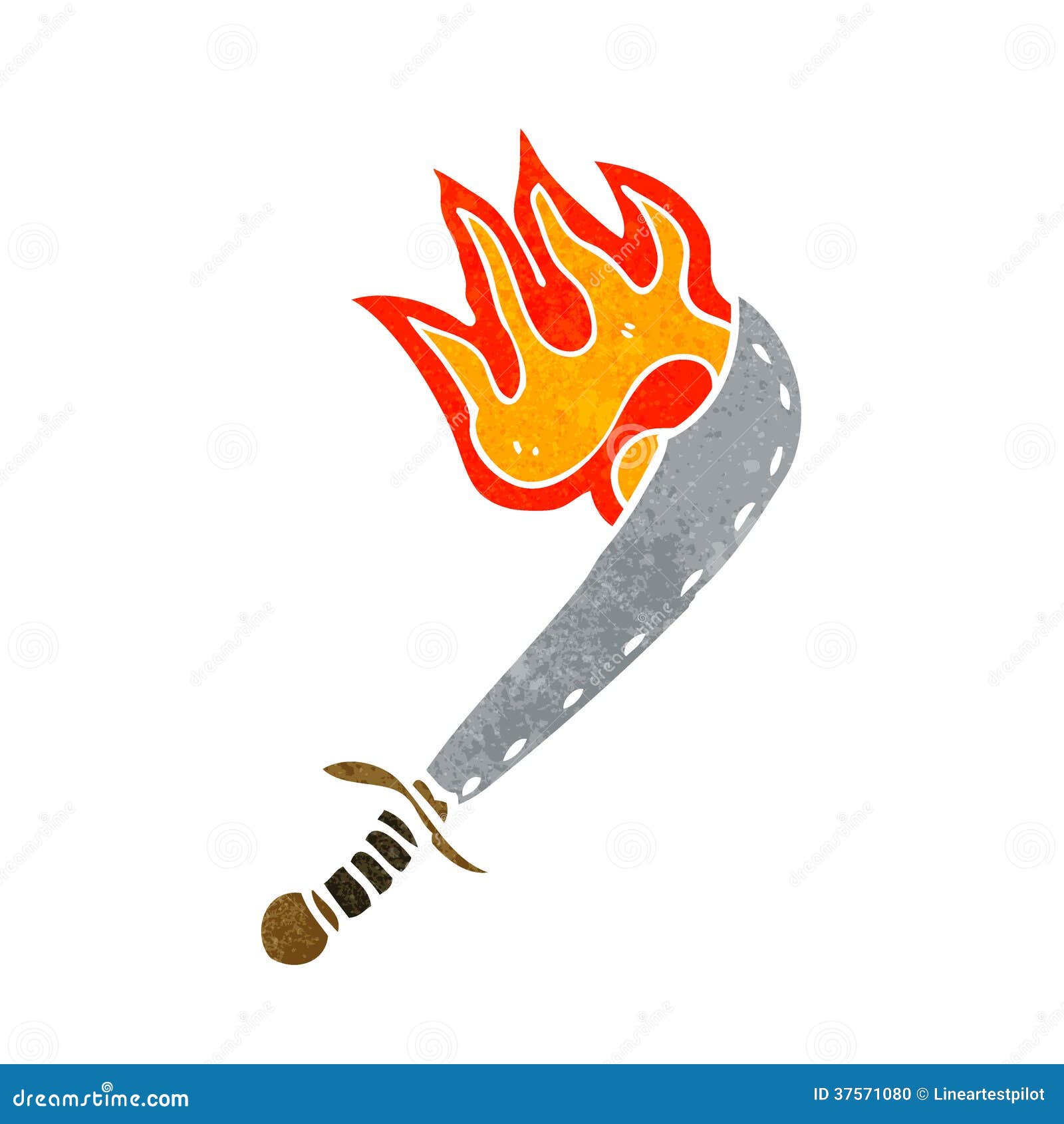 Flaming sword cartoon stock vector. Illustration of watercolor - 37571080