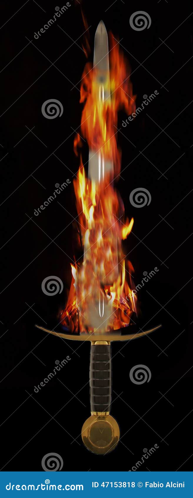 Flaming sword stock photo. Image of king, antique, metal - 47153818
