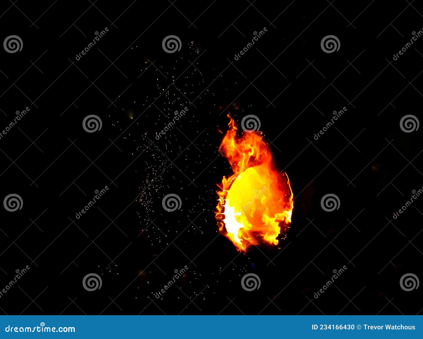 Flaming Tar Barrel with Sparks Stock Photo - Image of sparkler, orange ...