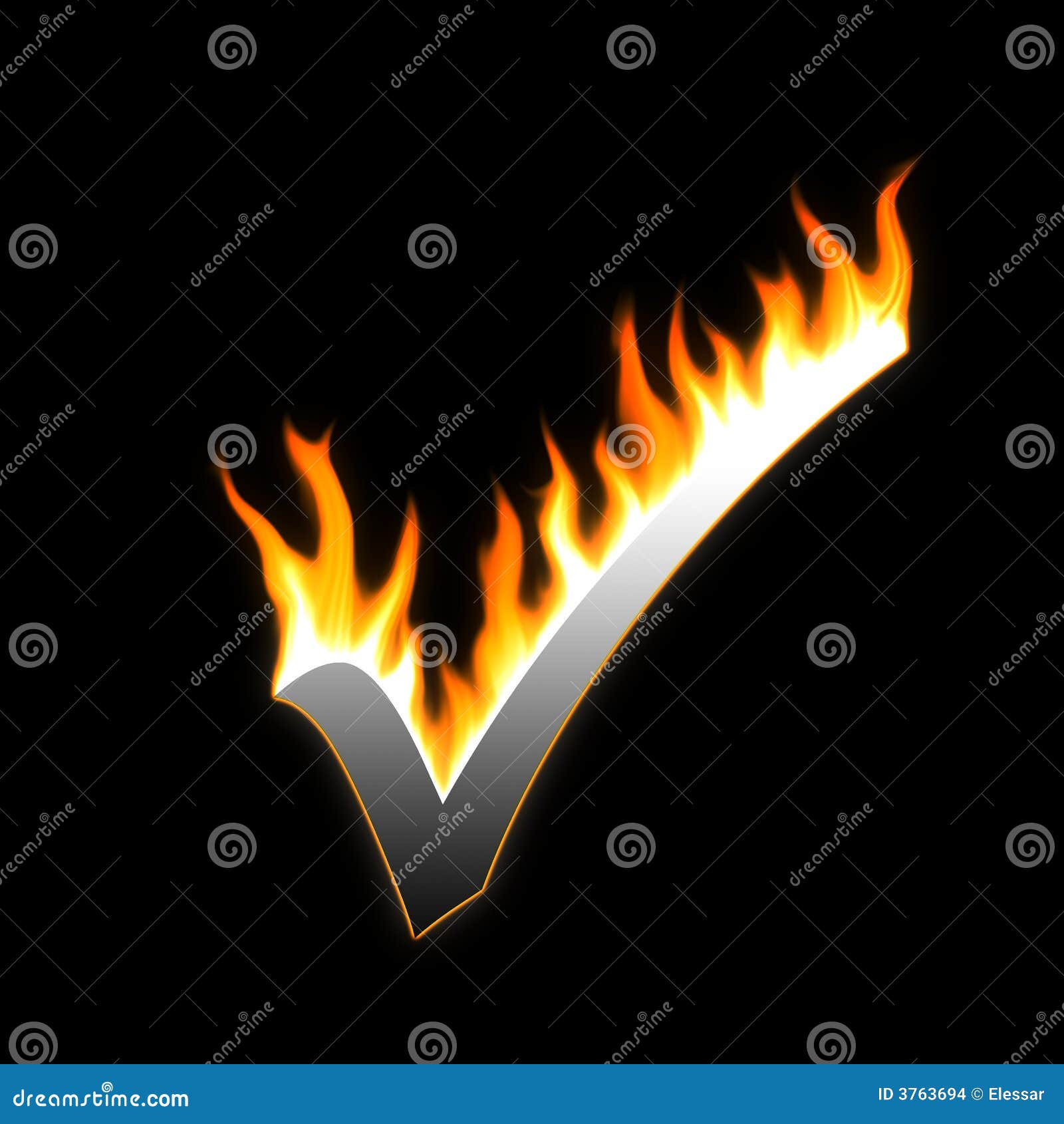Flaming tick stock illustration. Illustration of curve - 3763694