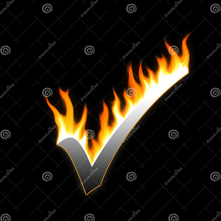 Flaming tick stock illustration. Illustration of curve - 3763694
