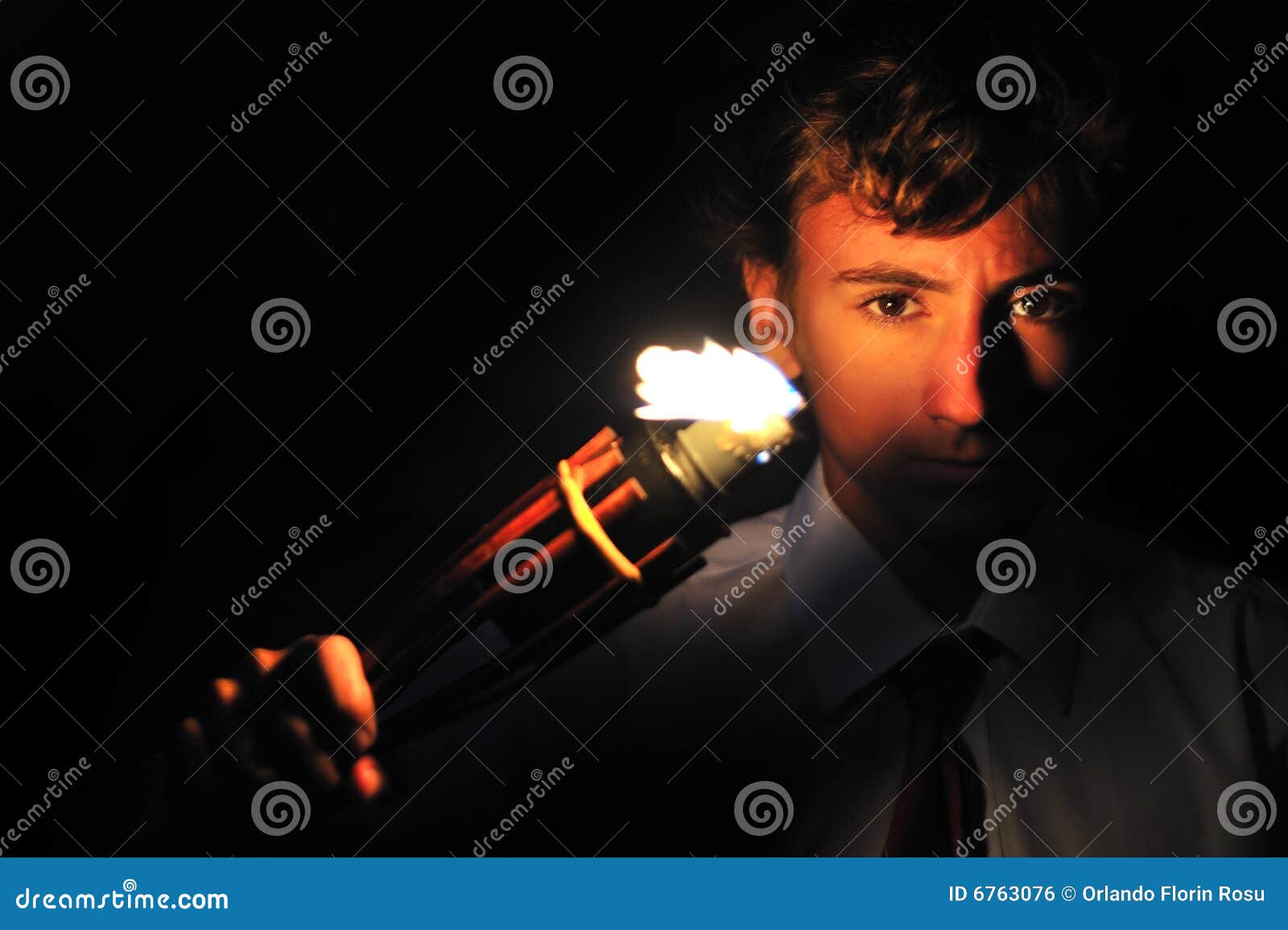 Flaming torch stock photo. Image of human, watching, fire - 6763076