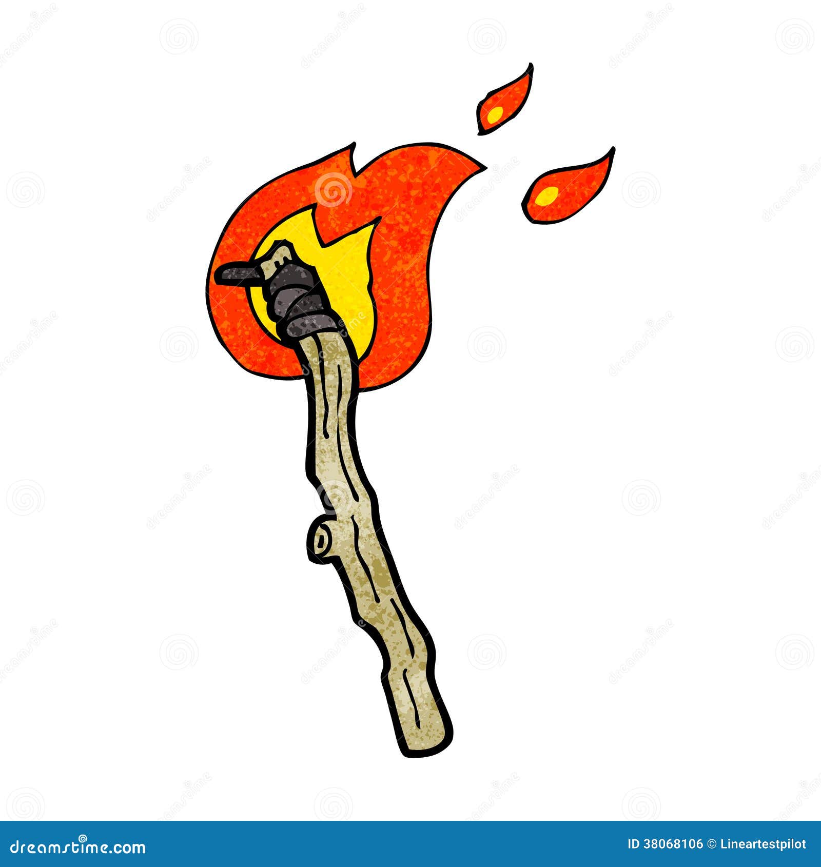 Flaming torch cartoon stock illustration. Illustration of flaming ...