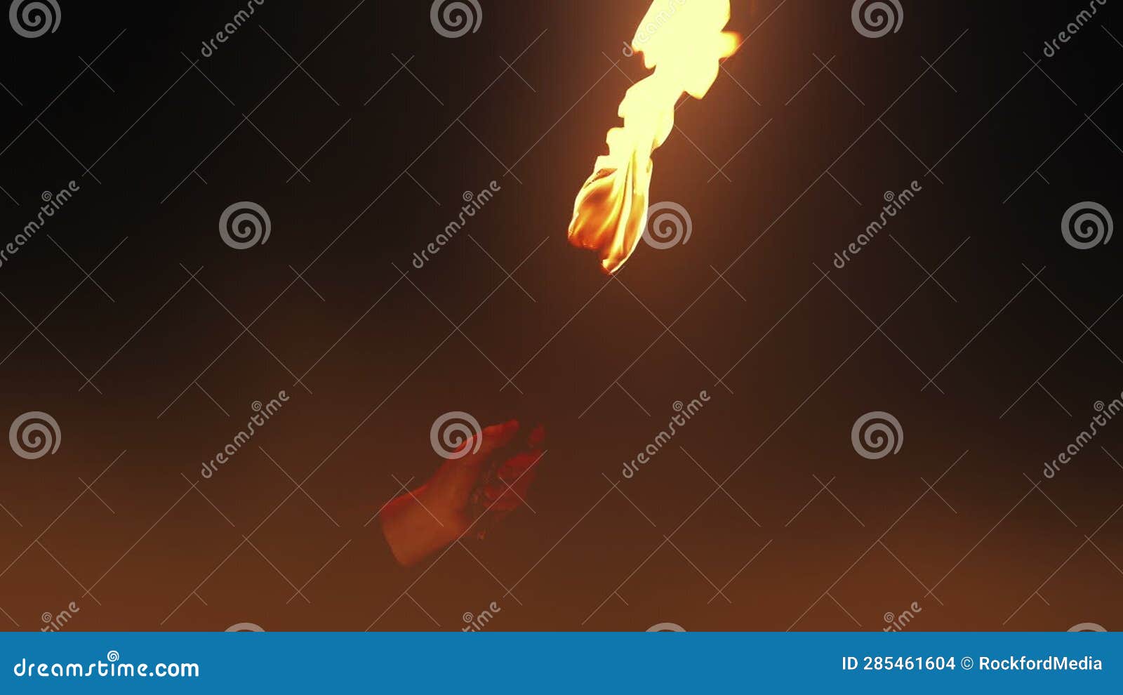 Flaming Torch is Held Up in the Mist Stock Footage - Video of fire ...