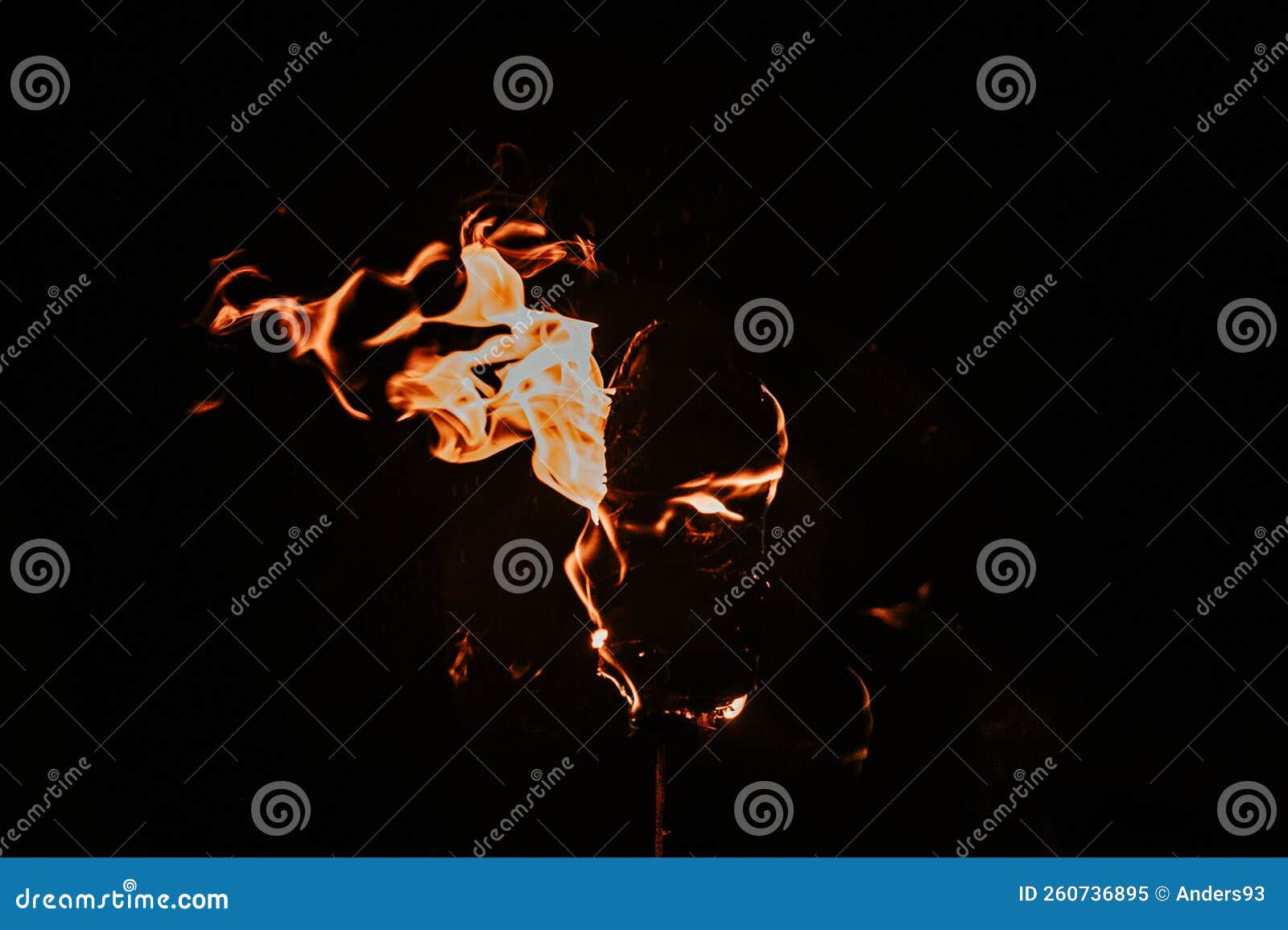 Flaming Torch during Parade at Lewes Bonfire, November 2022 Stock Image ...