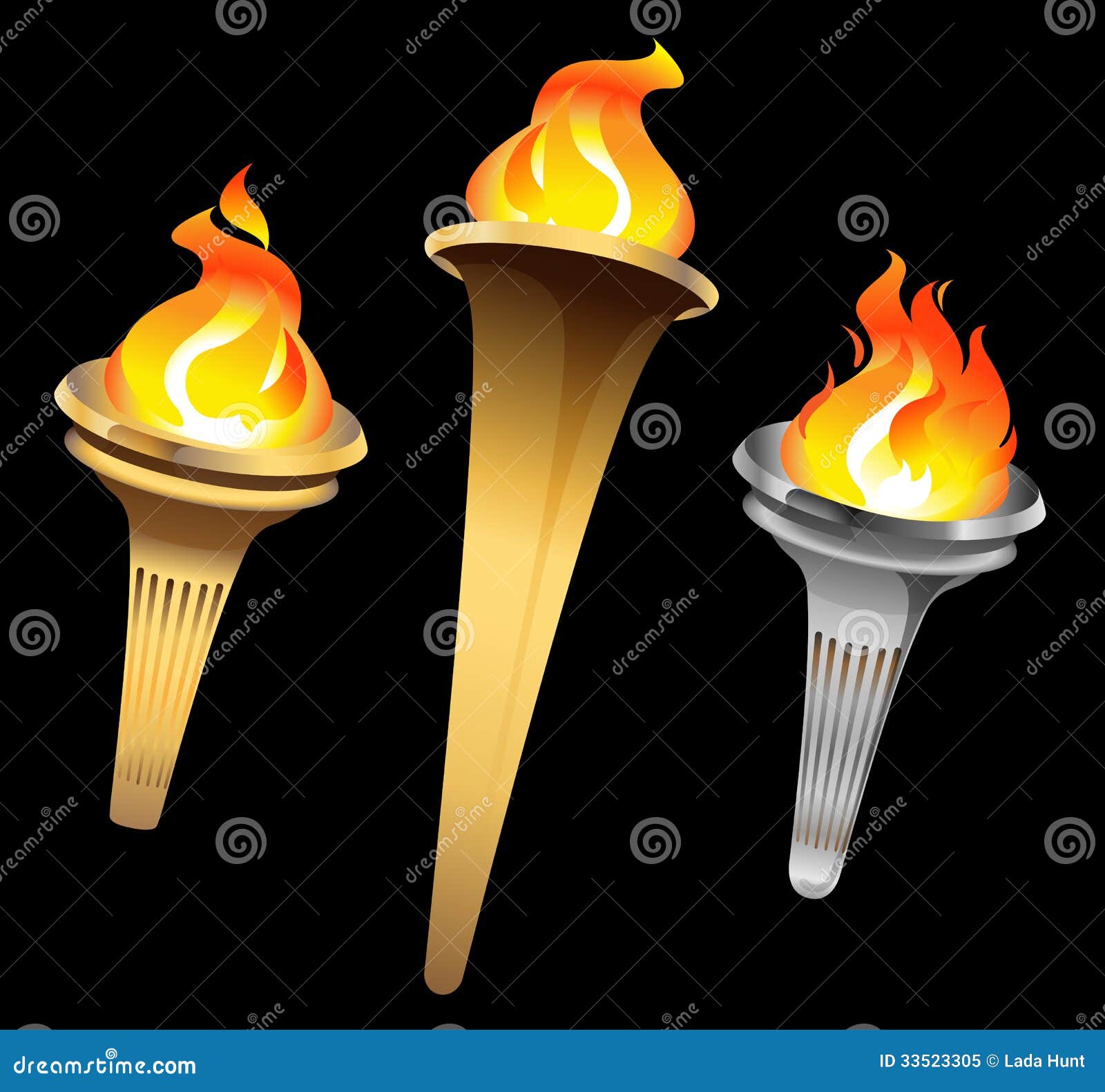 Flaming torches. stock illustration. Illustration of event - 33523305