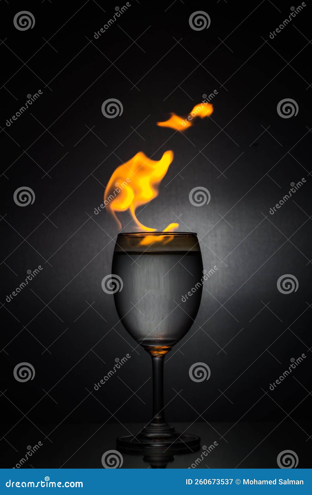 Flaming wine glass stock illustration. Illustration of flame - 260673537