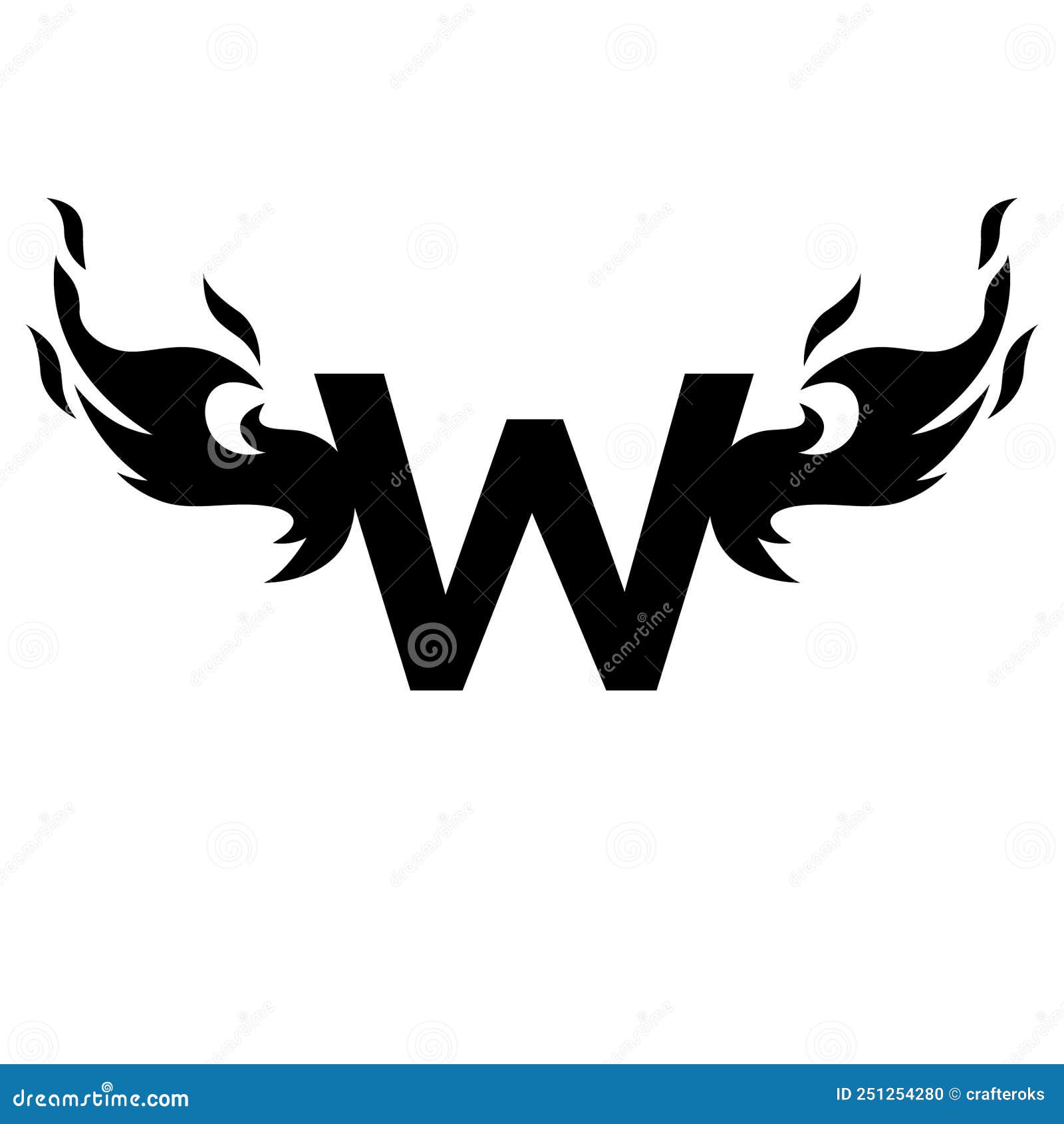 Flaming Wings Letter from the Alphabet EPS Vector File Stock ...