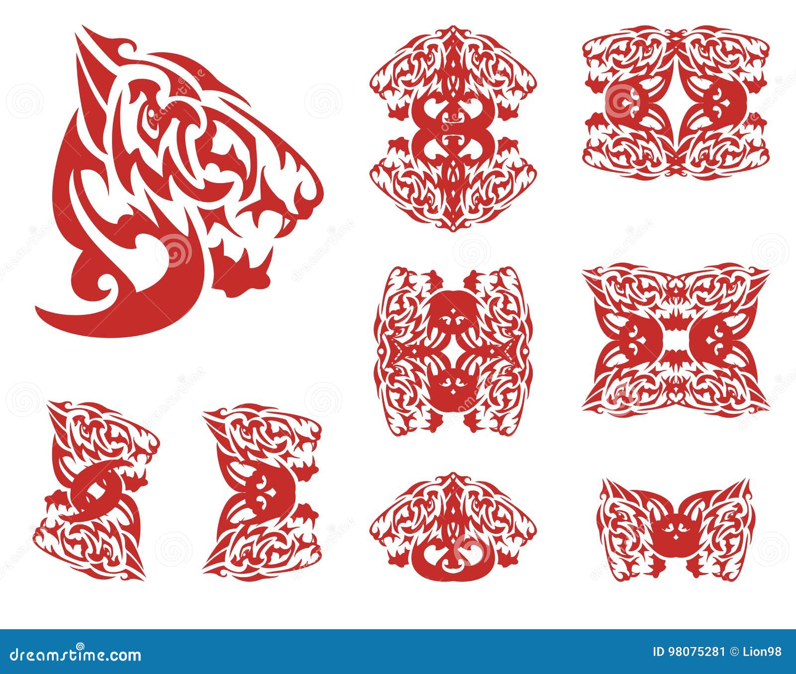 Flaming wolf symbols stock vector. Illustration of decal - 98075281