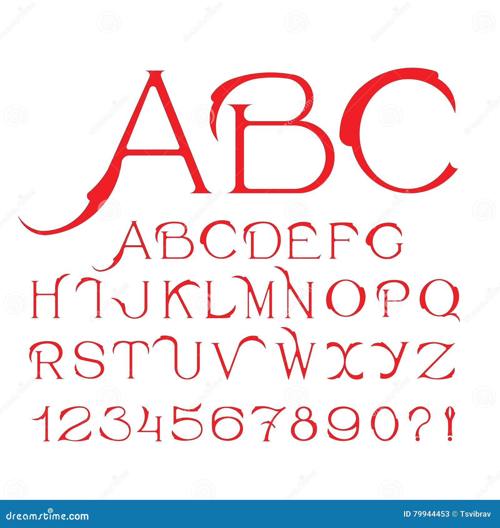 Elegant Unique Alphabet Font. Vector Illustration Of Typography ...