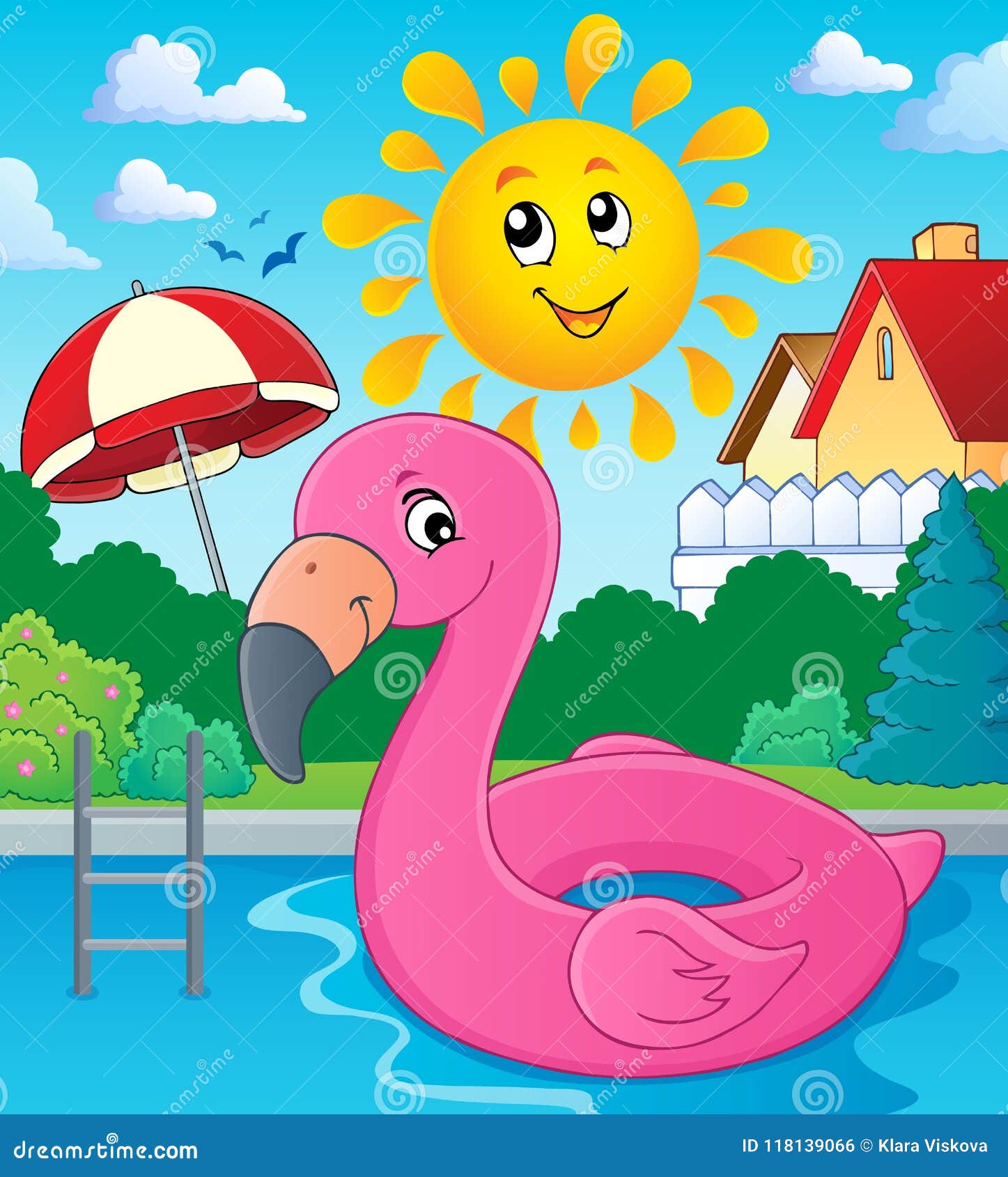 Flamingo Float Theme Image 3 Stock Vector - Illustration of float ...