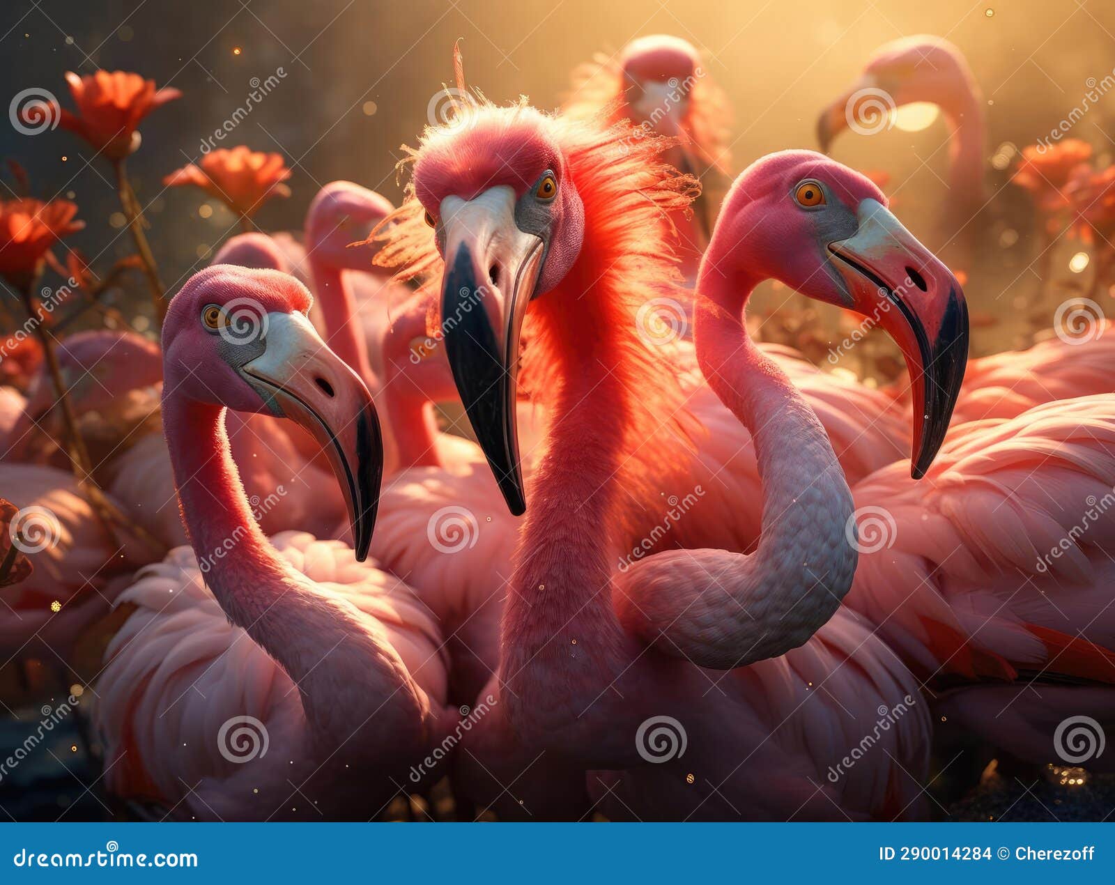 Flamingo group stock photo. Image of flamingo, nature - 290014284