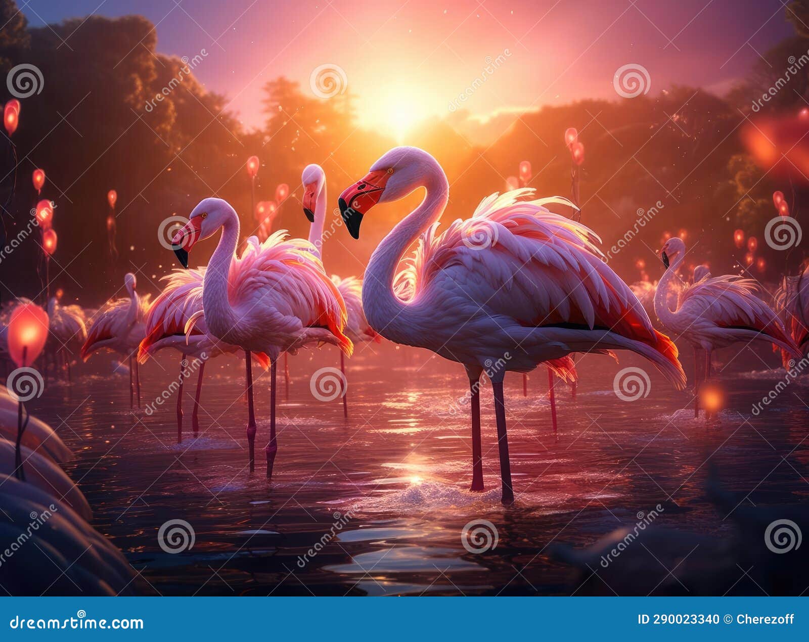 Flamingo group stock photo. Image of exotic, fauna, mexico - 290023340