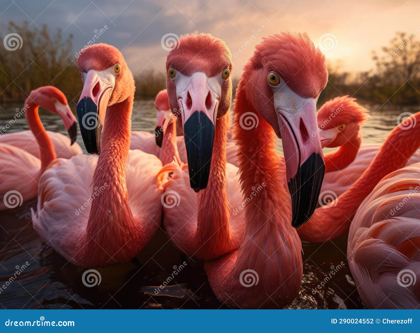Flamingo group stock photo. Image of colorful, group - 290024552