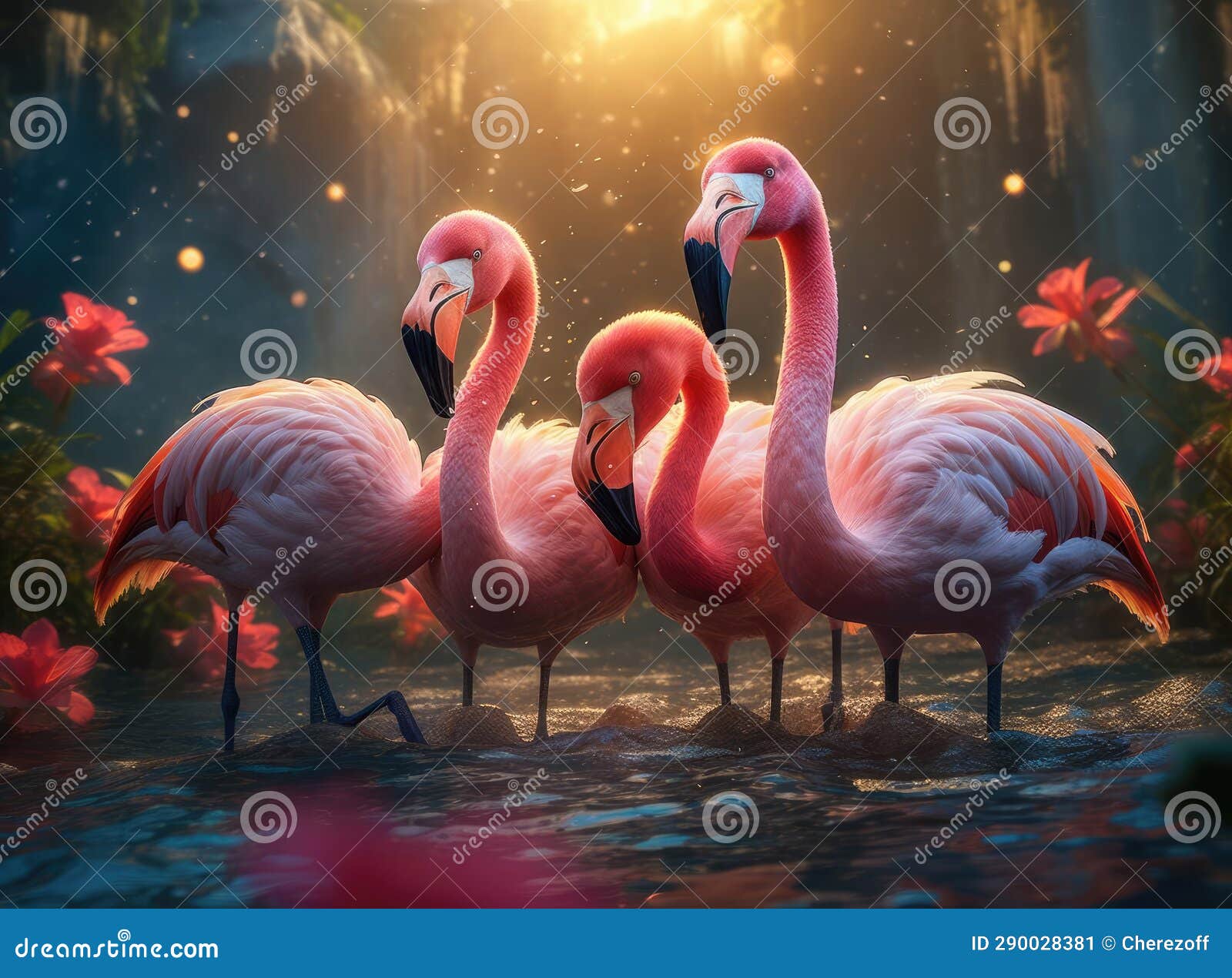 Flamingo group stock image. Image of summer, fauna, italy - 290028381