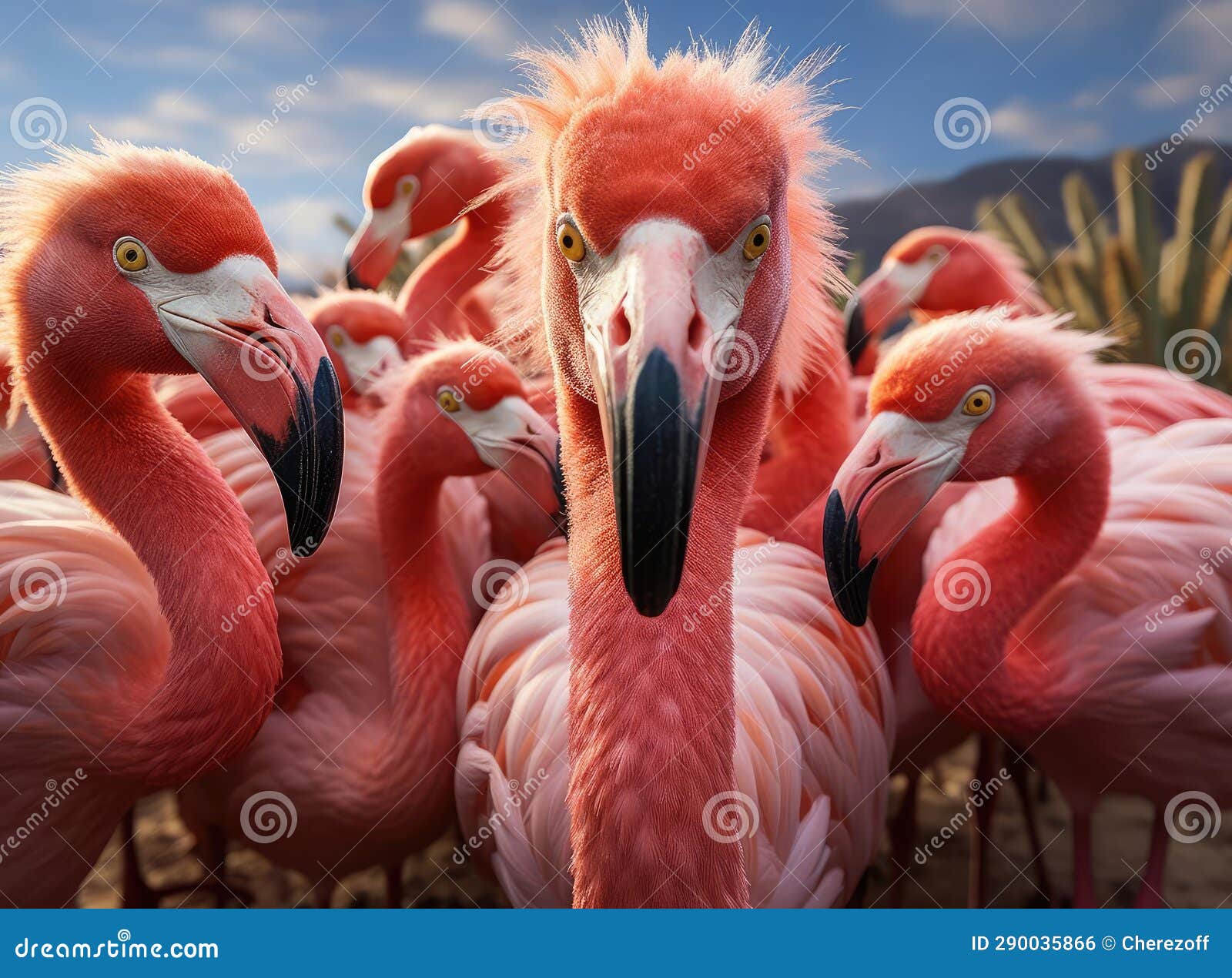 Flamingo group stock illustration. Illustration of flock - 290035866
