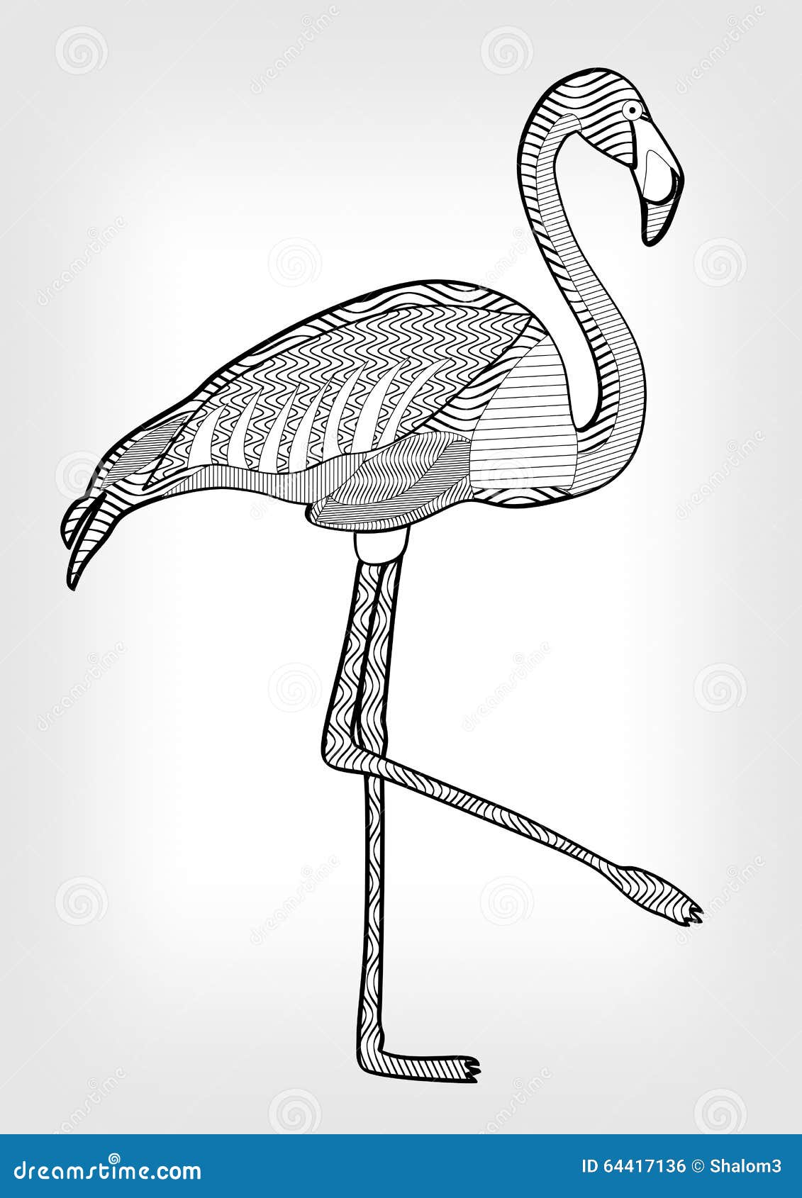Flamingo Drawing Template