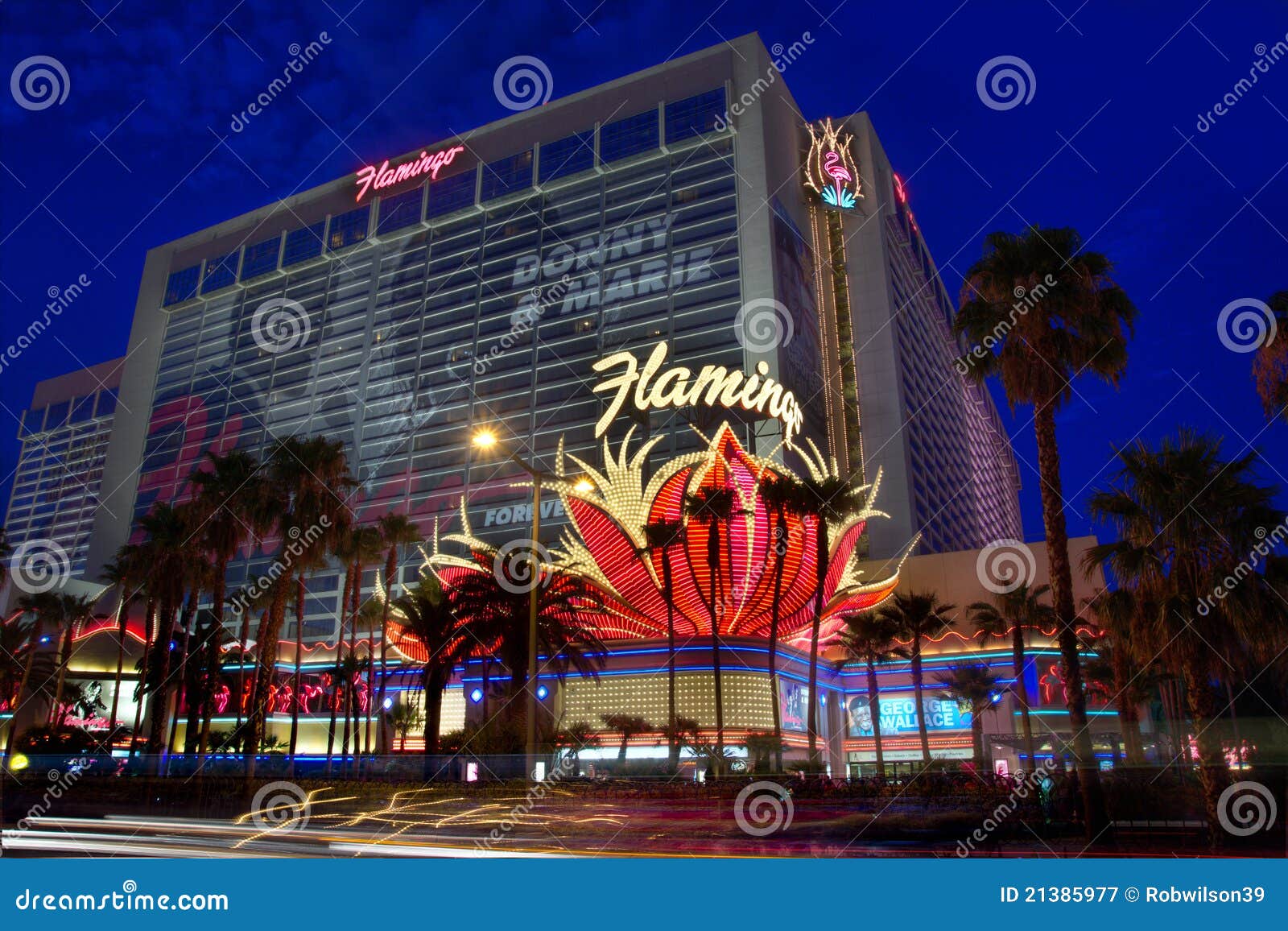 Flamingo Hotel editorial photography. Image of city, poles - 21385977