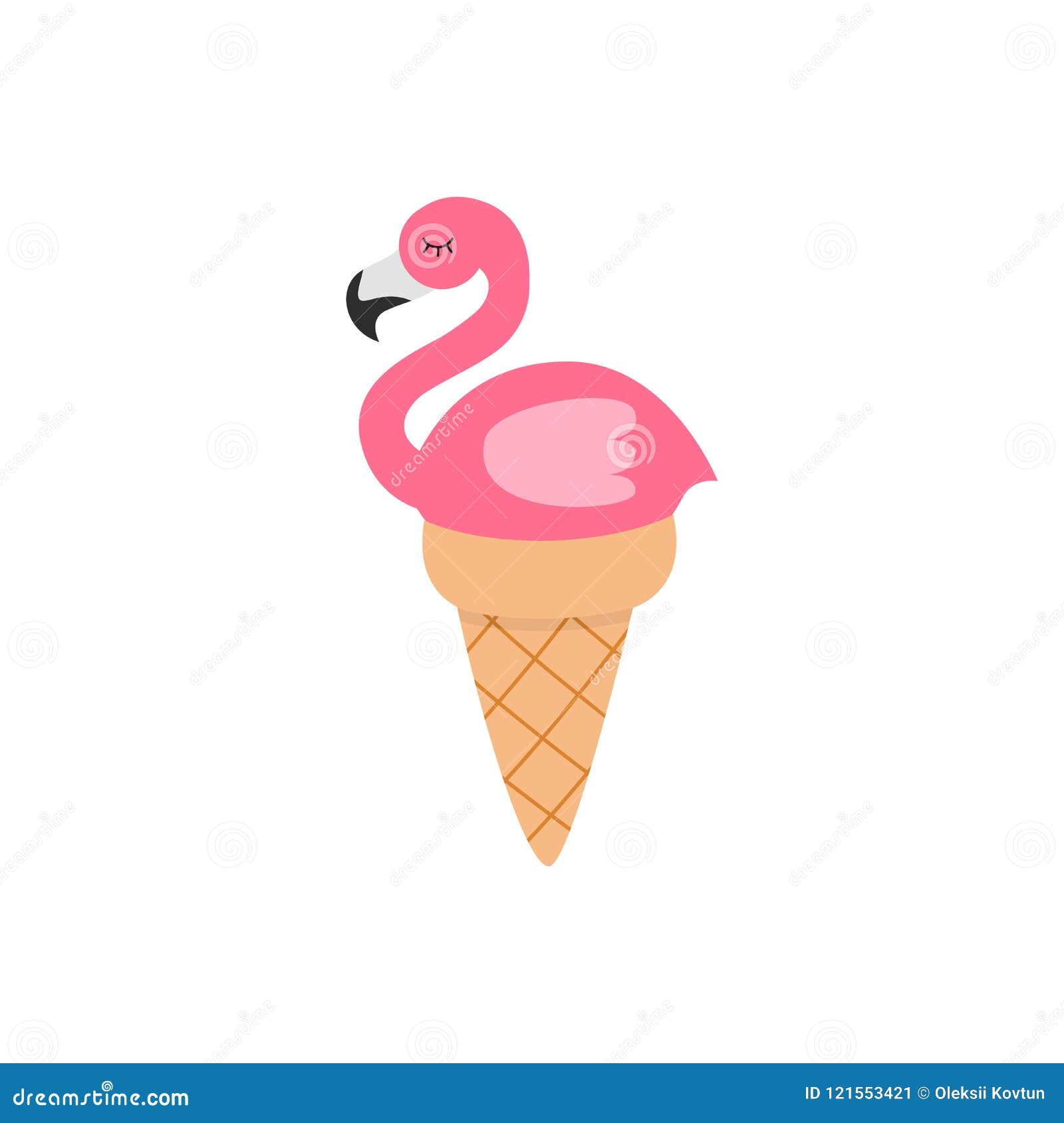 Flamingo Ice Cream. Fun Concept with Flamingo Tropical Bird and Ice ...