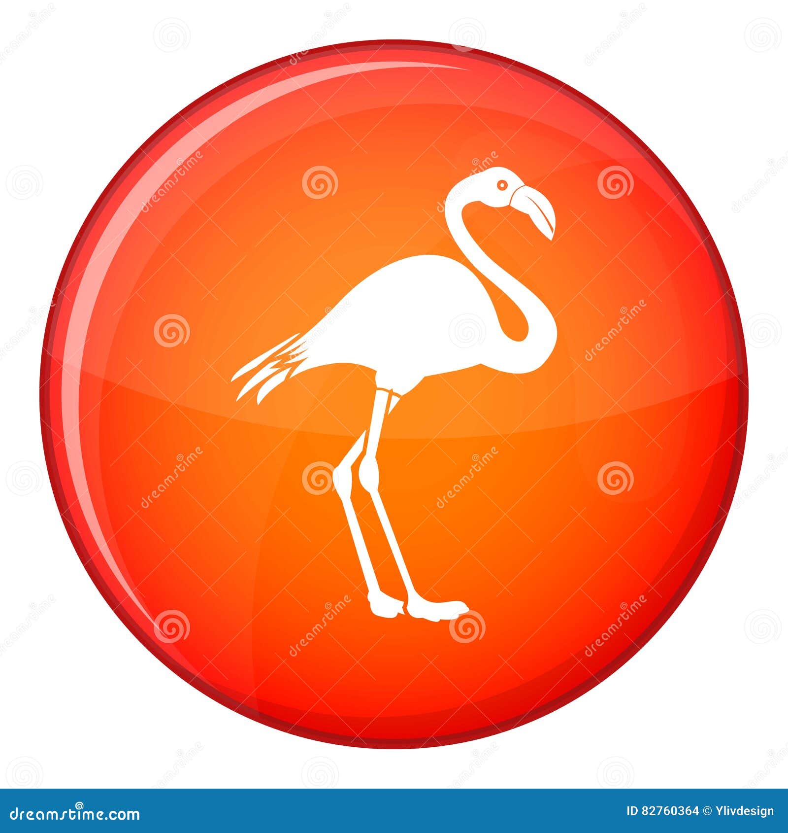 Flamingo icon, flat style stock vector. Illustration of nature - 82760364