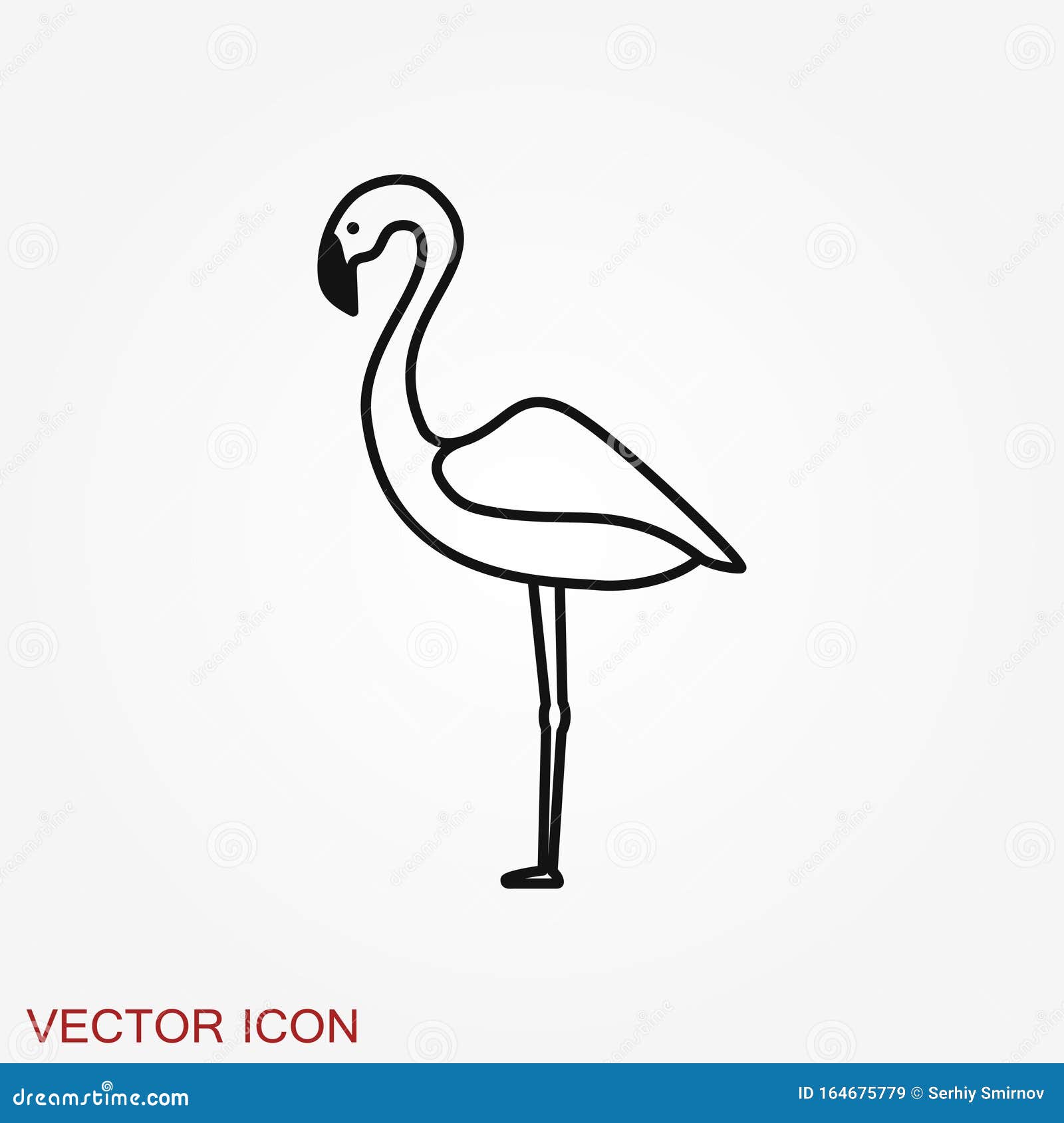 Flamingo Icon, Minimalistic Vector Illustration, Symbol of Bird Stock ...