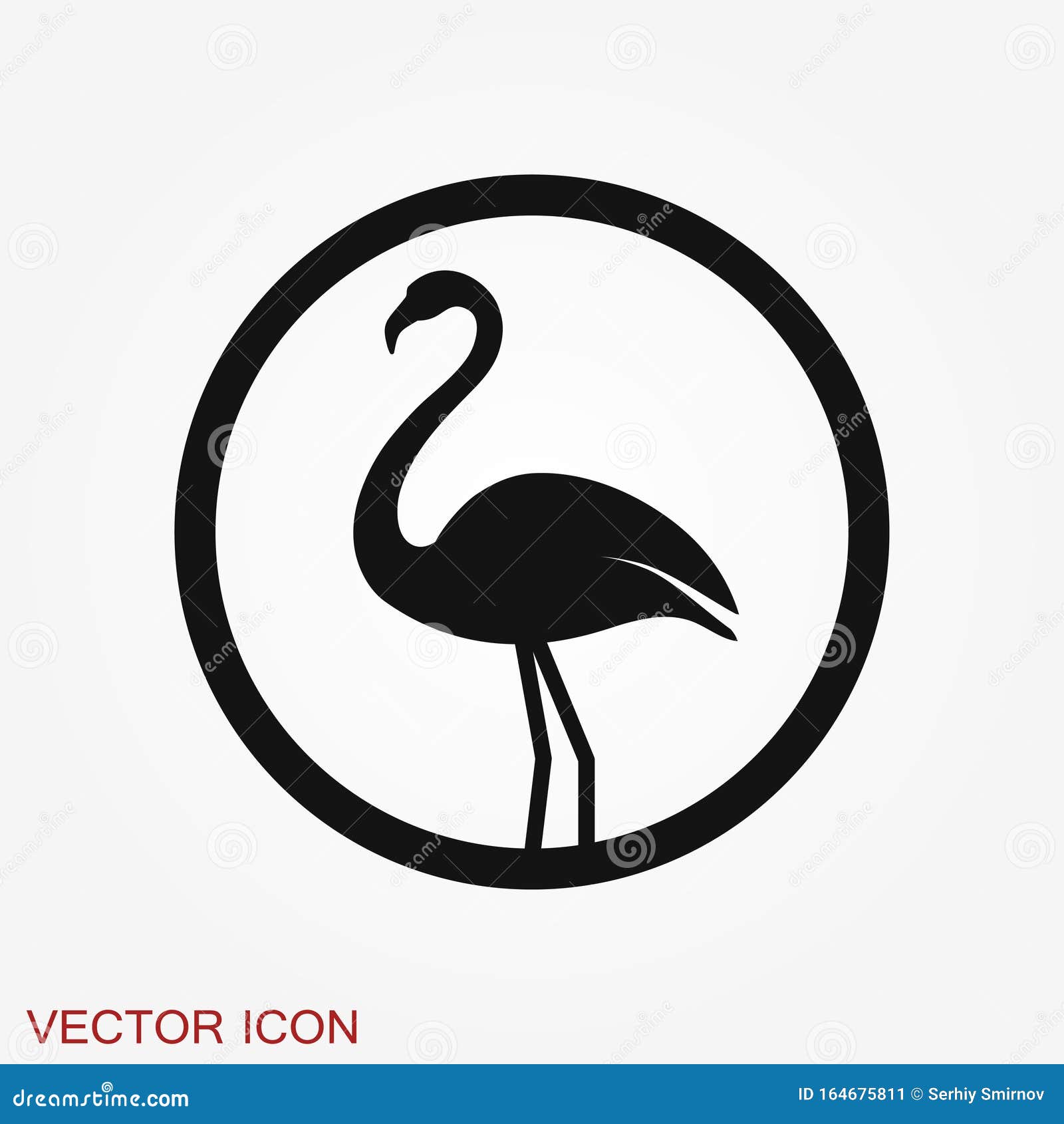 Flamingo Icon, Minimalistic Vector Illustration, Symbol of Bird Stock ...