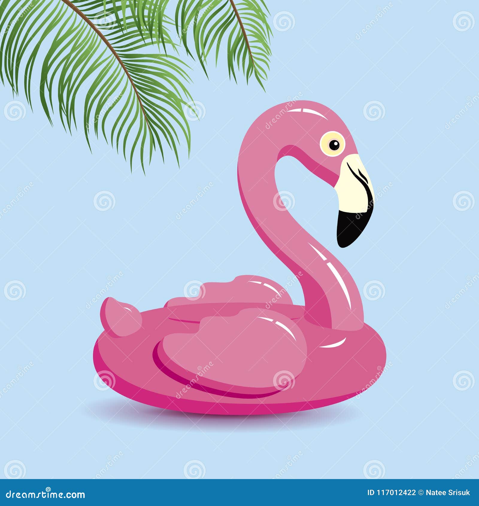 Flamingo Inflatable Pool Float Vector Illustration Royalty Free