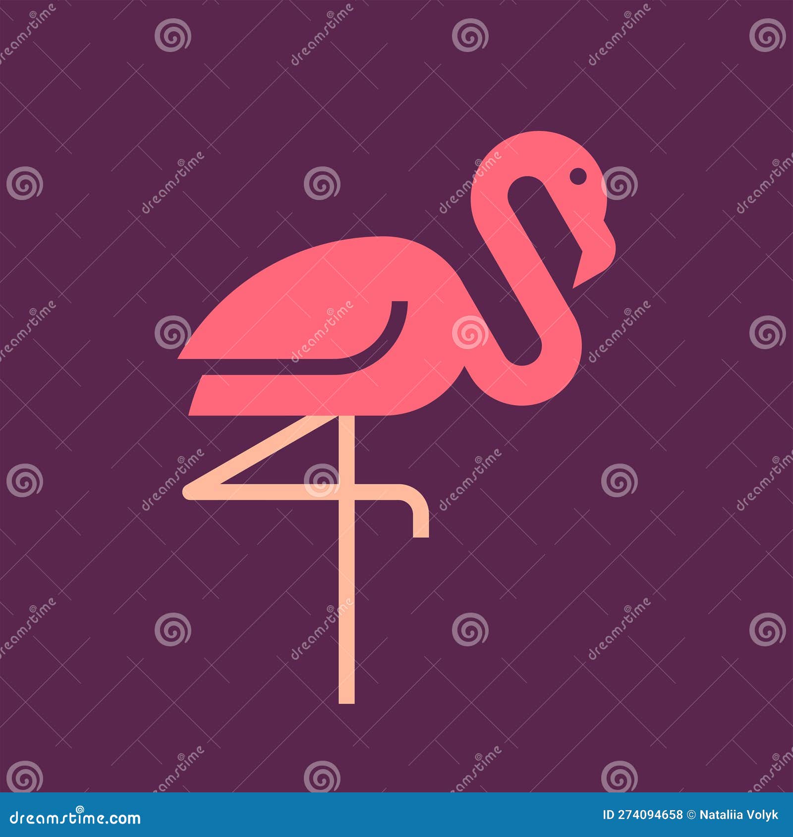 Flamingo Logo stock vector. Illustration of cute, graphic - 274094658