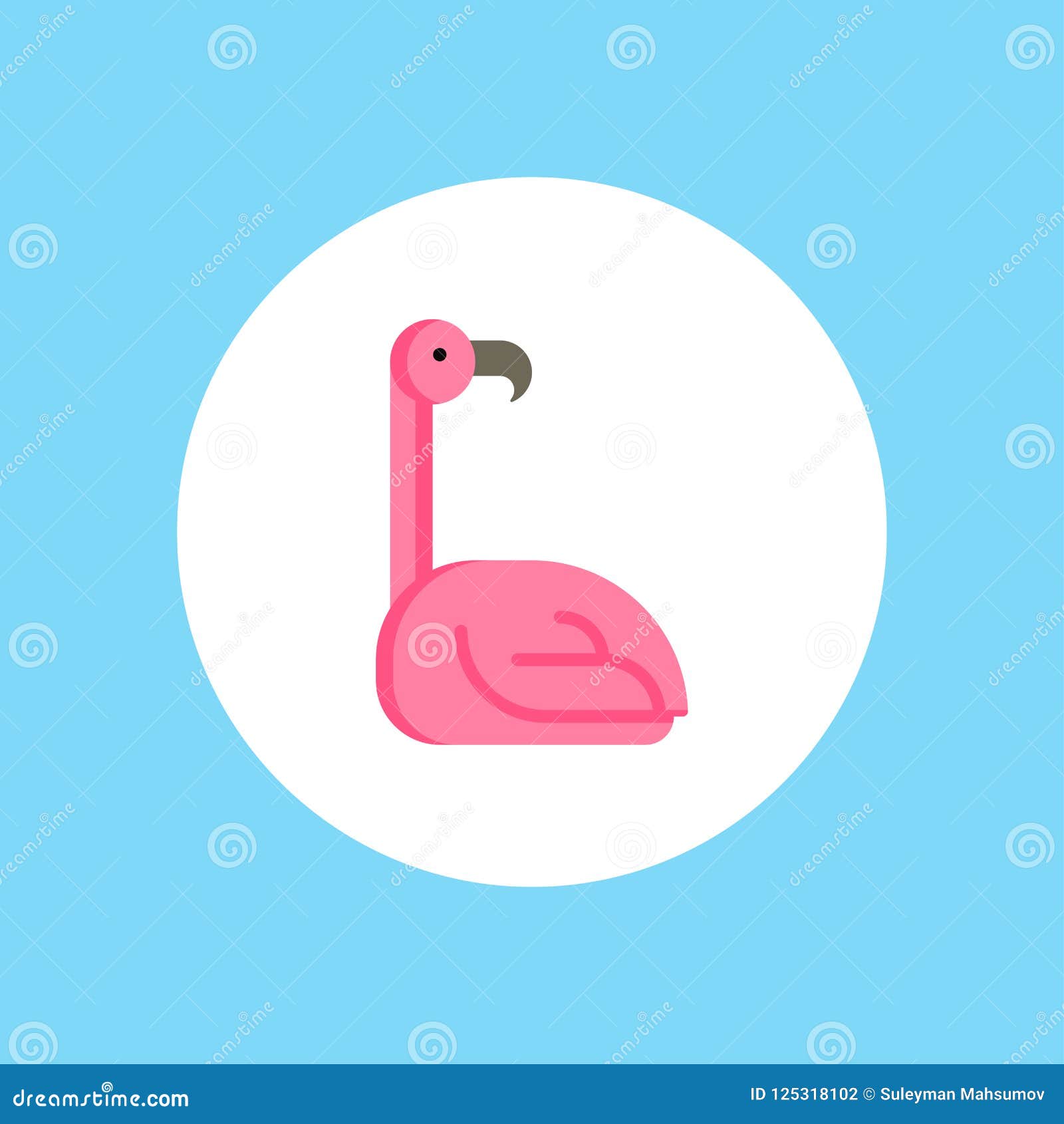 Flamingo Vector Icon Sign Symbol Stock Vector - Illustration of natural ...
