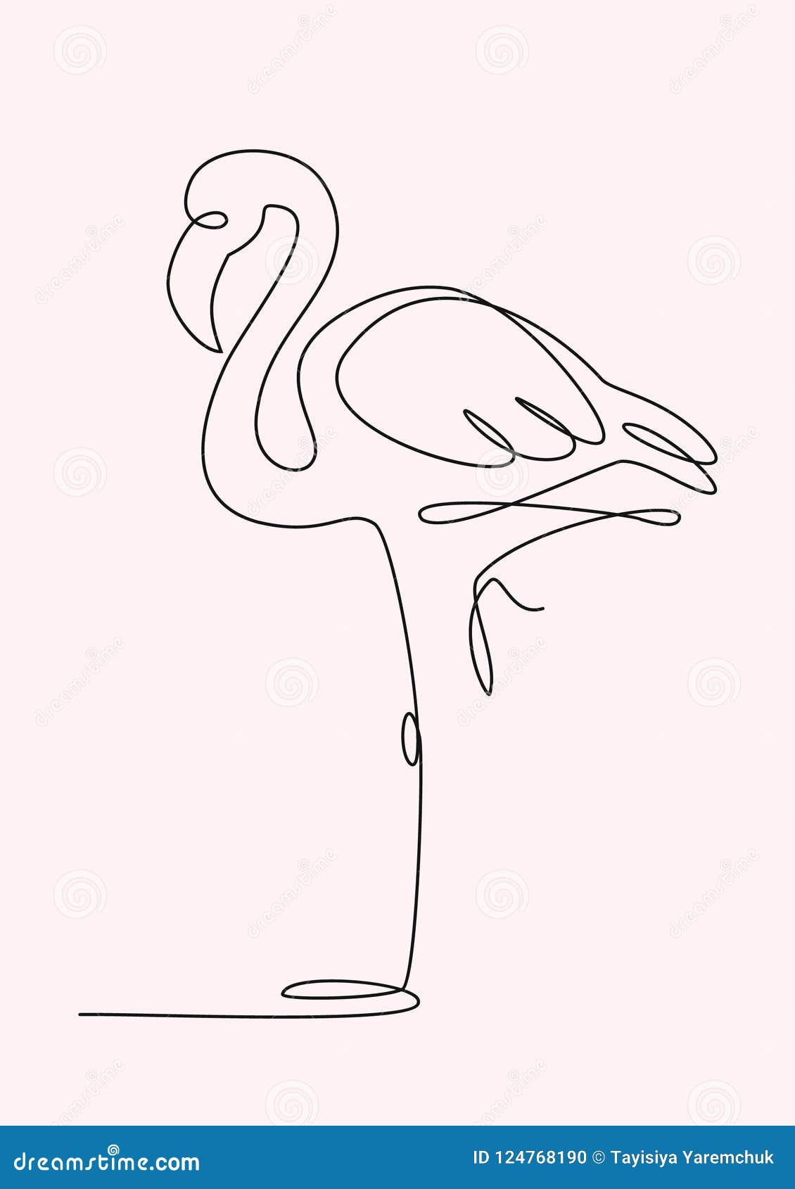Flamingo in One Line. Stylish Decorative Element. Vector Illustration ...