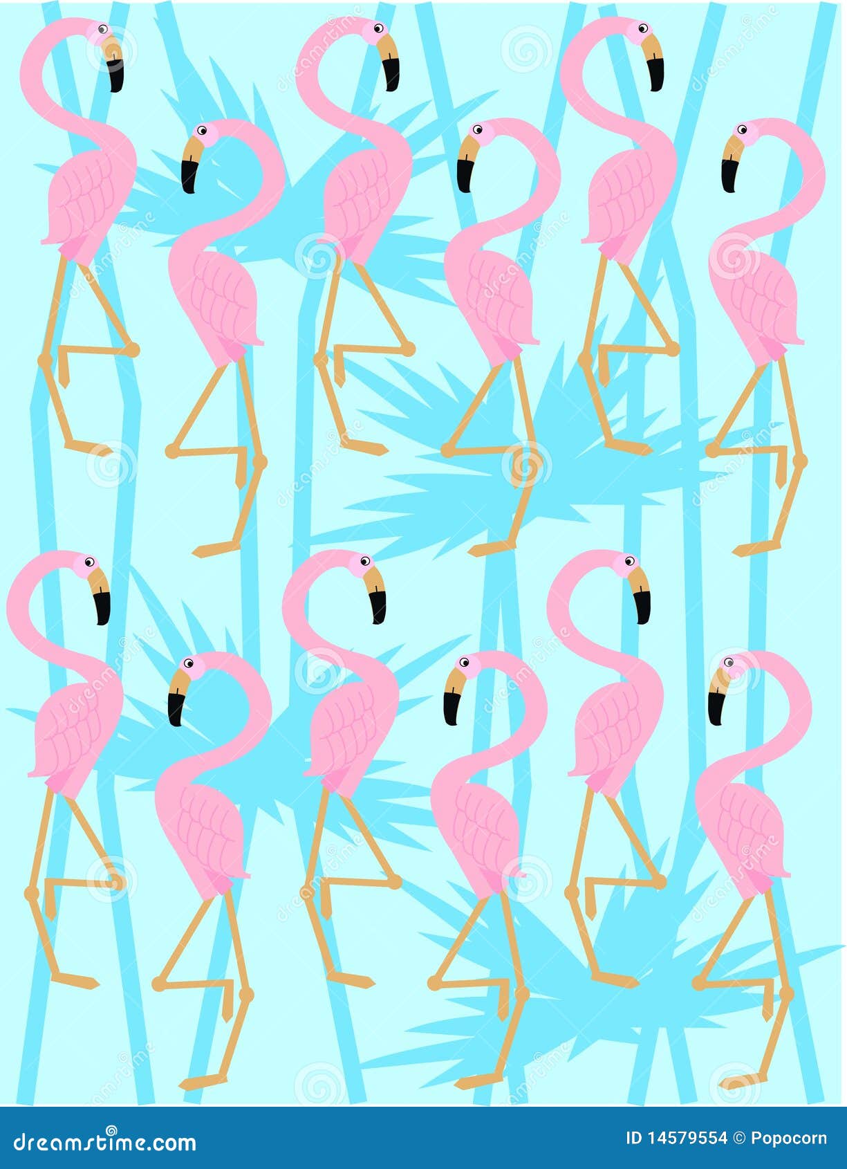 Flamingo pattern stock vector. Illustration of cool, card - 14579554